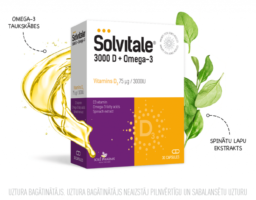 Solvitale® 3000 D + Omega-3, 30 capsules - Lotos Pharma